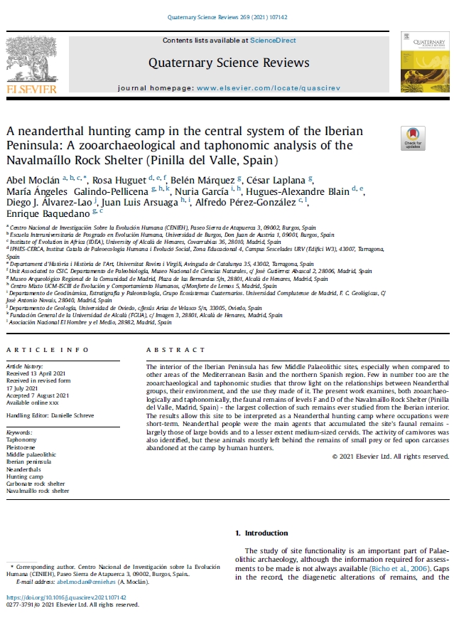 A neanderthal hunting camp in the central system of the Iberian ...